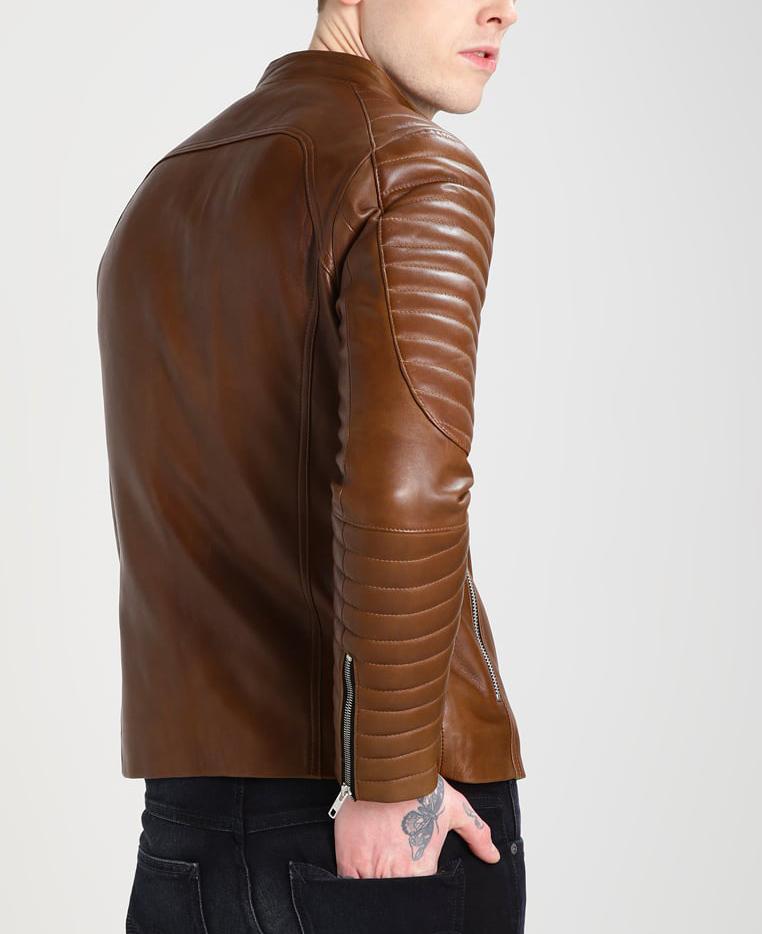 Micky Brown Leather Jacket Men 100% Pure Original – Prime Leather Studio
