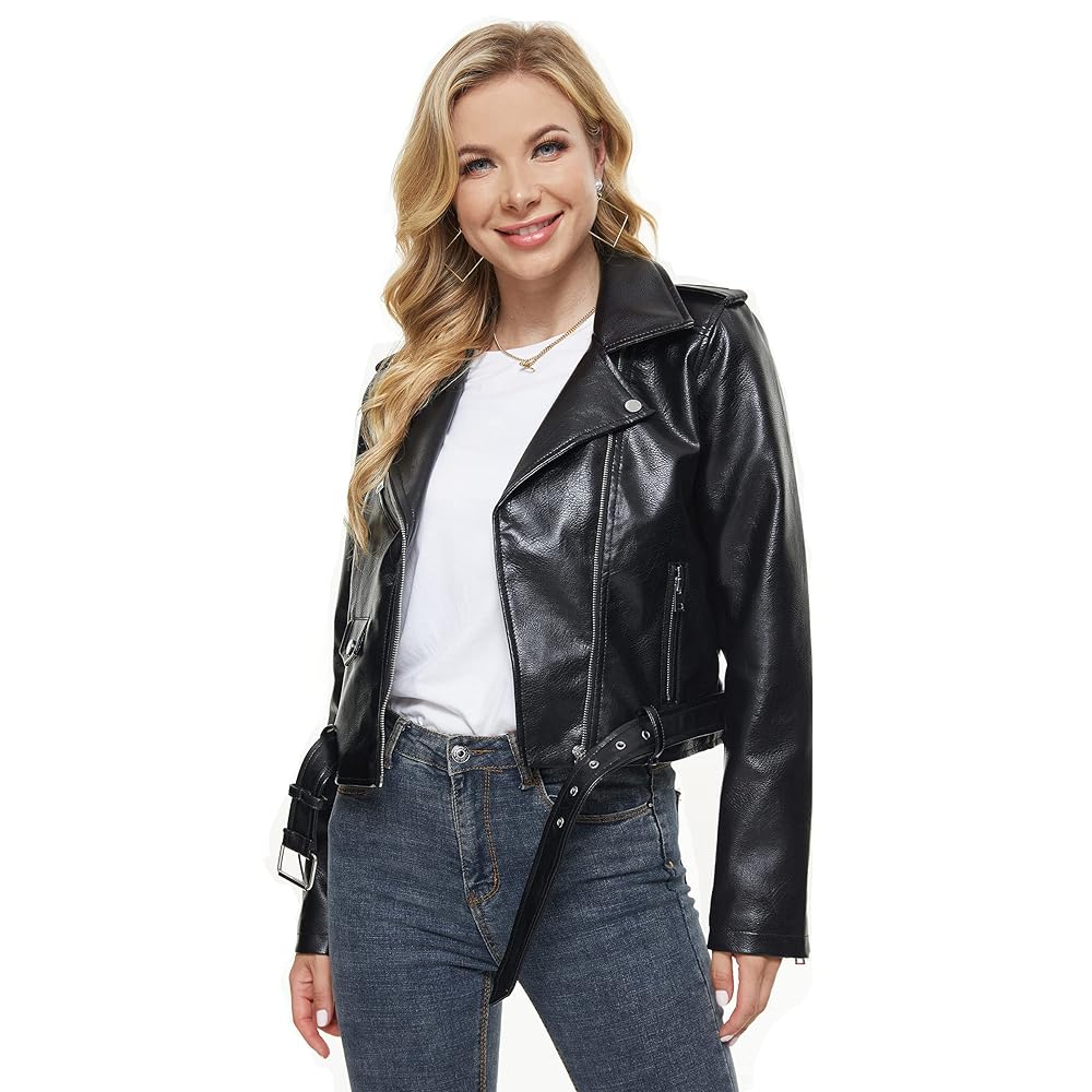Falcon Women Black Pure Leather Jacket Biker Motorcycle – Prime Leather Studio