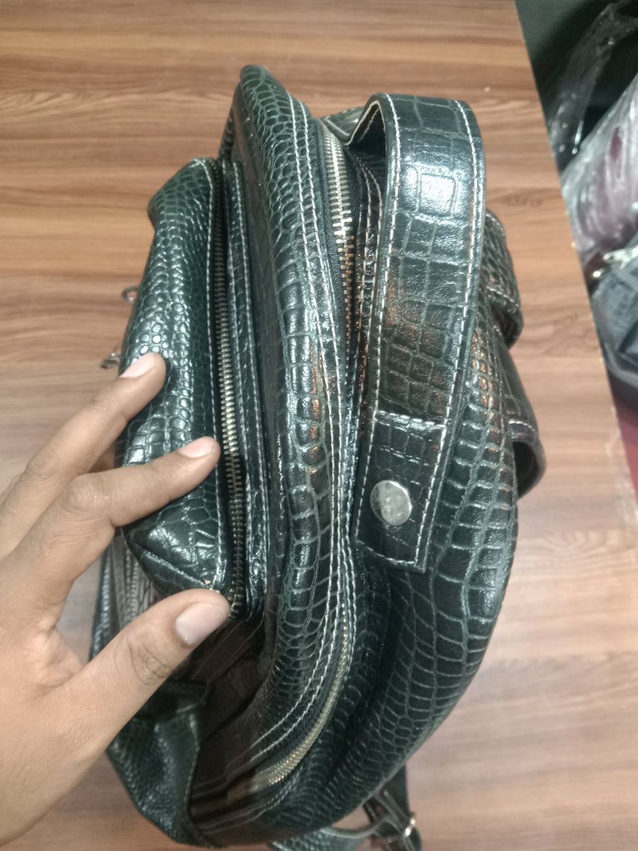 Navy Premium Pure Leather Backpack Bags Blue for Men and Women – Prime Leather Studio