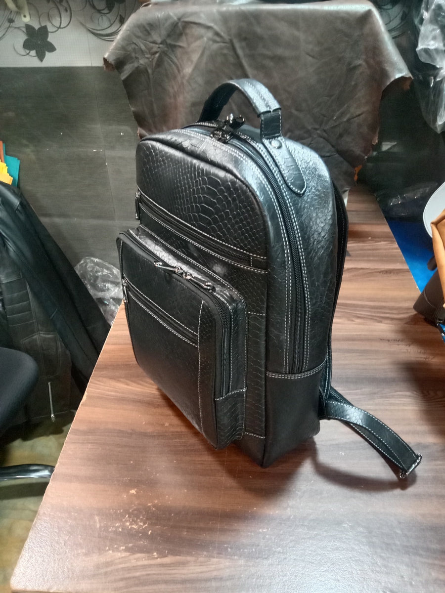 Python Premium Pure Leather Backpack Bags Black for Men and Women – Prime Leather Studio