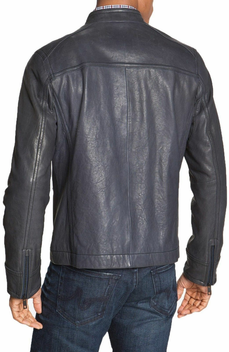 Aster Grey Leather Jacket Men 100% Pure Original – Prime Leather Studio