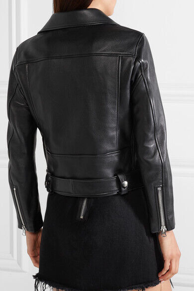 Nunri Women Black Pure Leather Jacket Biker Motorcycle – Prime Leather Studio