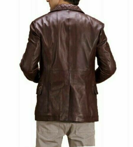 Rowd Formal Leather Blazer Brown Suit Jacket Men 100% Pure Button – Prime Leather Studio