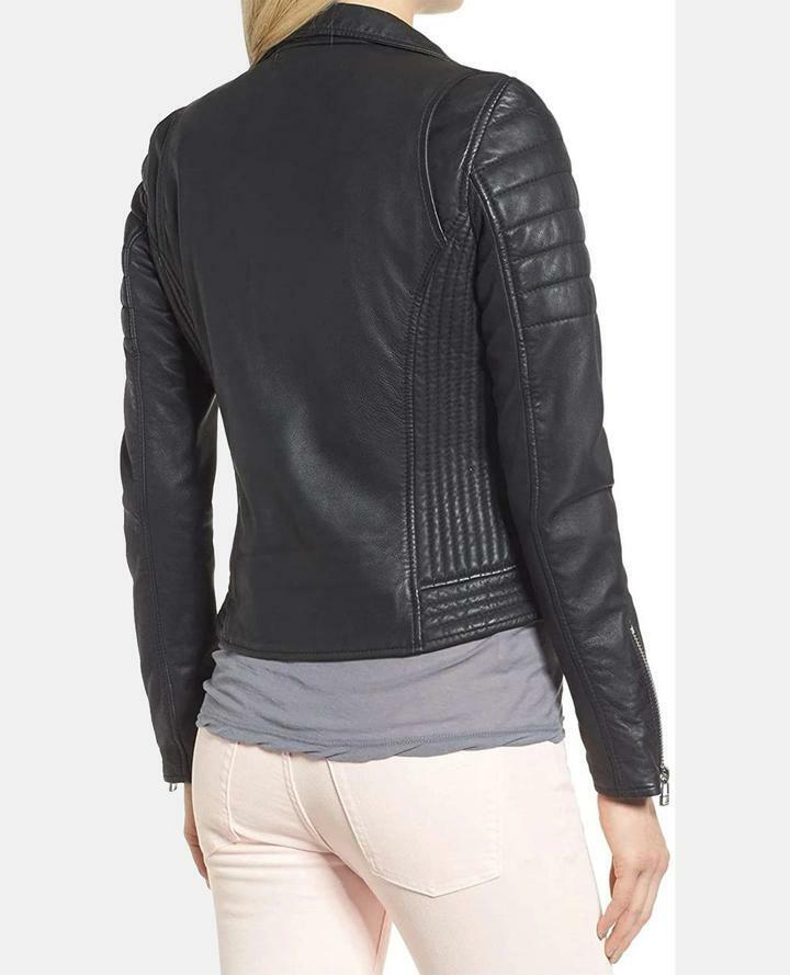 Kusum Pure Leather Jacket Winter Women Biker Sheepskin – Prime Leather Studio