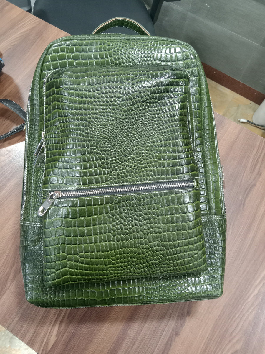 Ruth Premium Pure Leather Backpack Bags Green for Men and Women – Prime ...