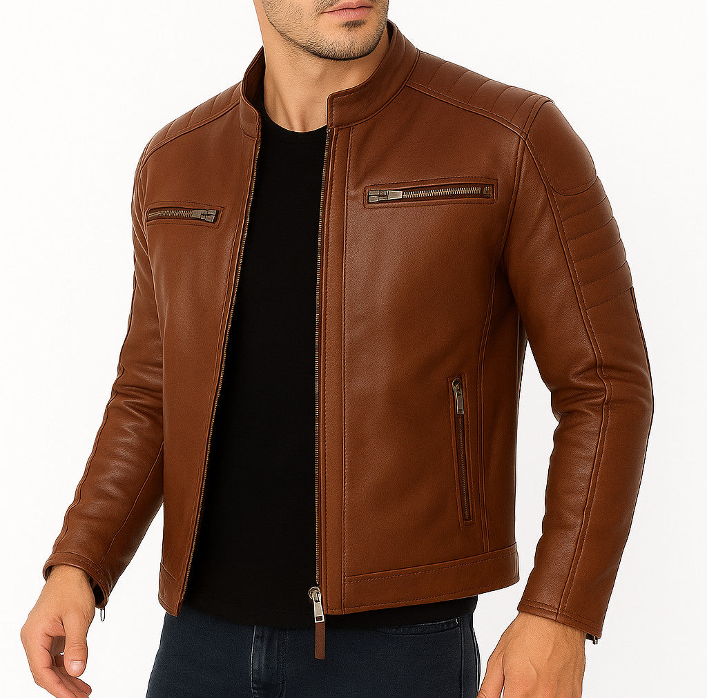 Cvio Winter 100% Pure Original Leather Jacket for Men Brown Fashion We ...