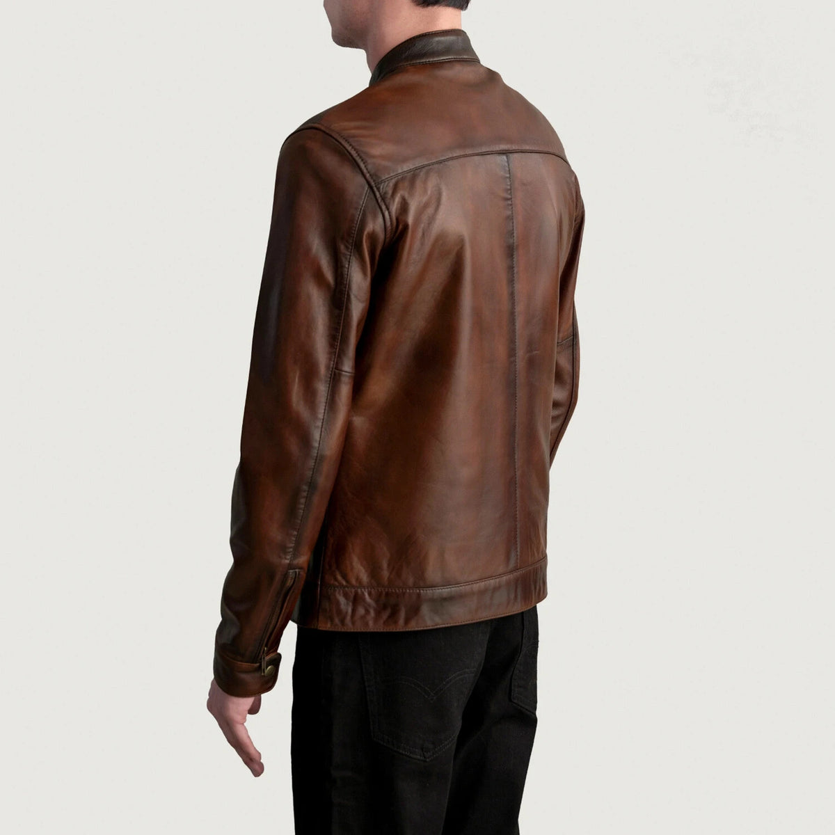 Wnt Genuine Brown Leather Jacket Men 100% Pure Original – Prime Leather ...